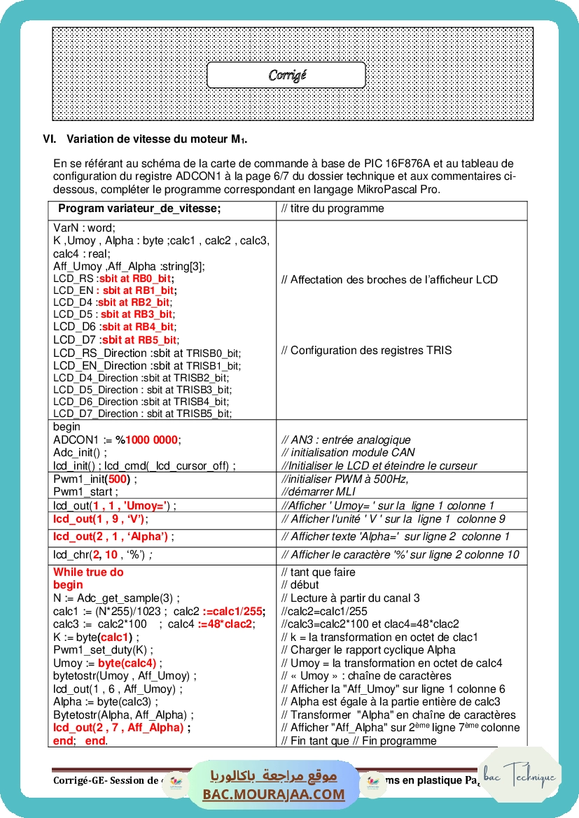 telecharger Corrigé_controle_technique_Bac_2018_Section_technique