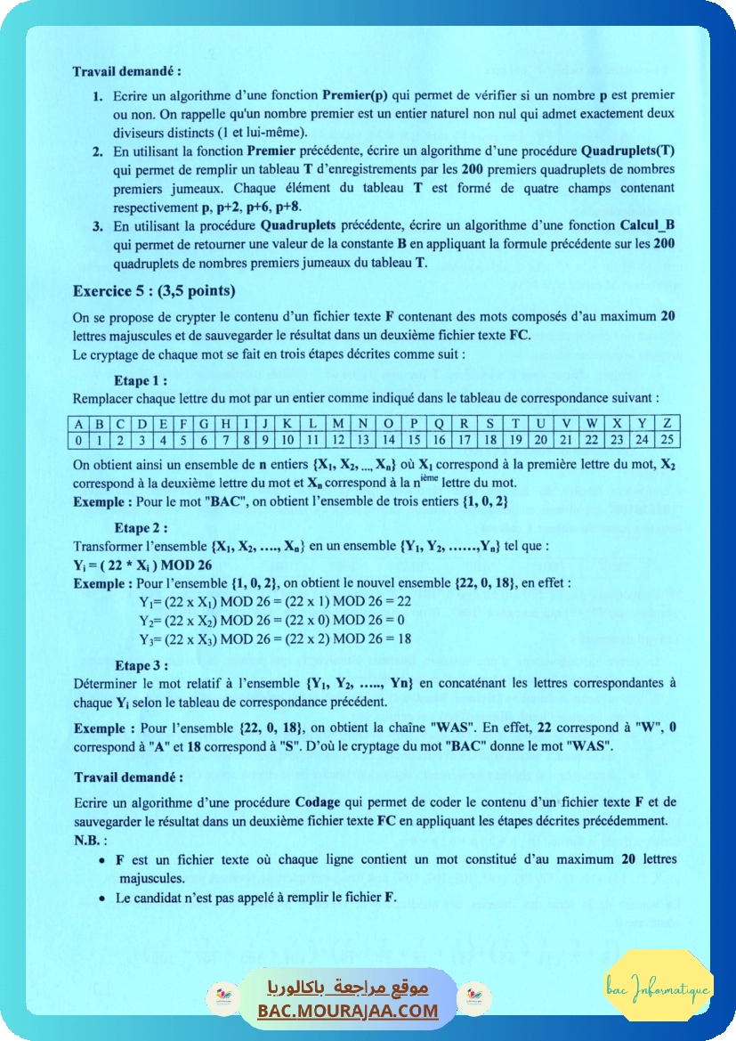 telecharger Sujet_principale_algorithme_Bac_2021_Section_info