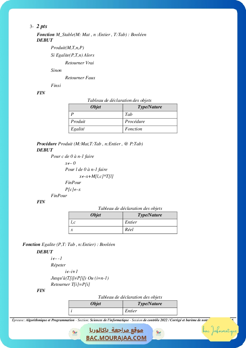 telecharger Corrigé_controle_algorithme_Bac_2022_Section_info