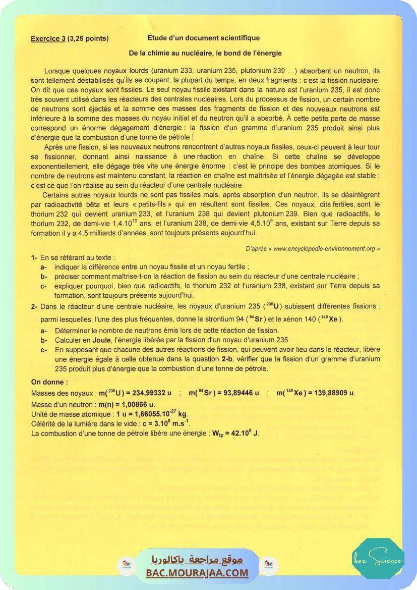 telecharger Sujet_principale_physique_Bac_2023_Section_science