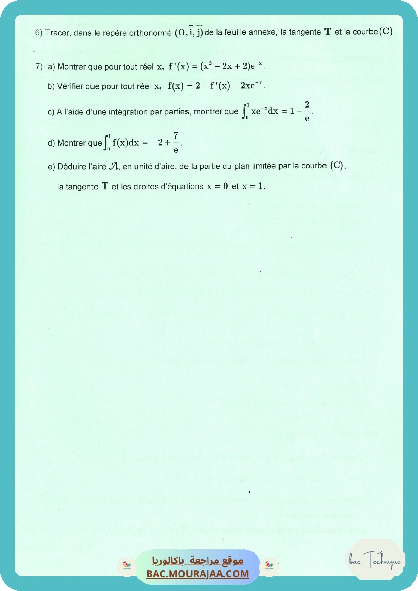 telecharger Sujet_controle_math_Bac_2024_Section_technique