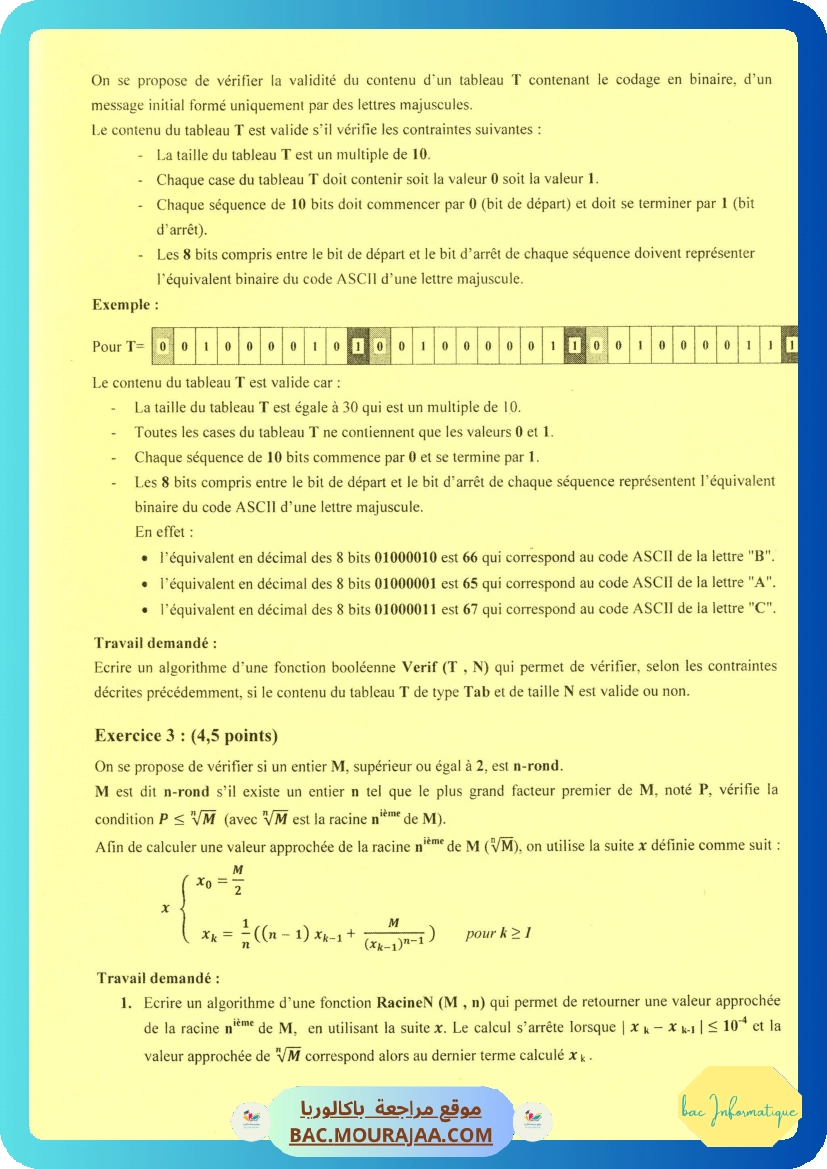 telecharger Sujet_principale_algorithme_Bac_2024_Section_info