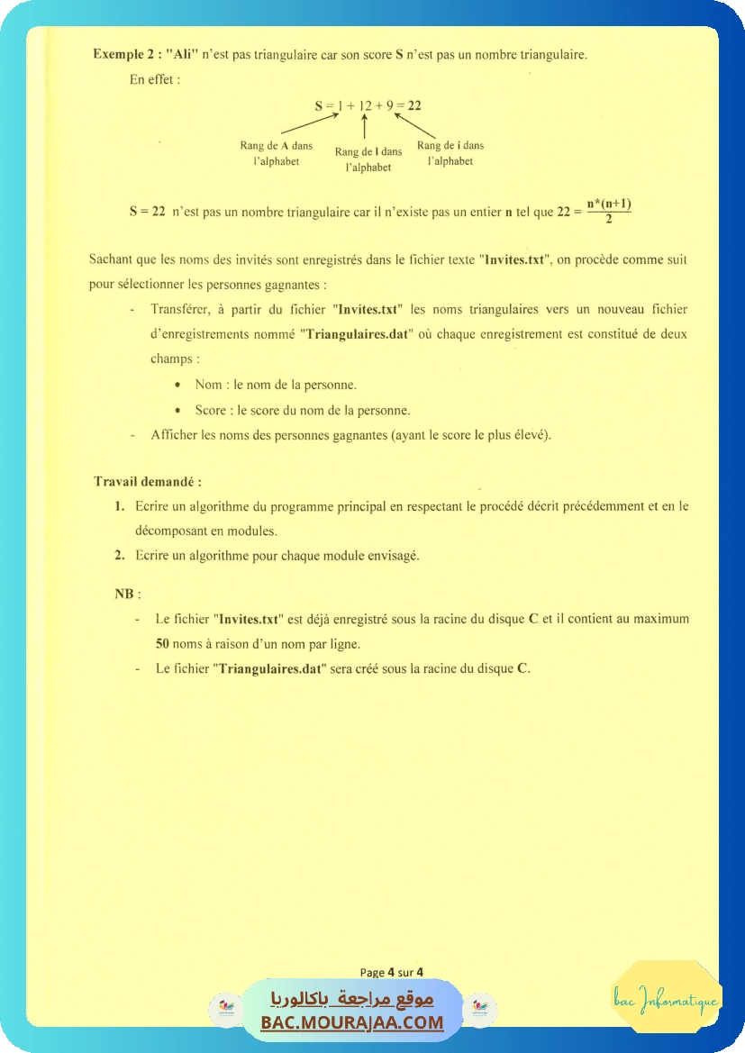 telecharger Sujet_principale_algorithme_Bac_2024_Section_info
