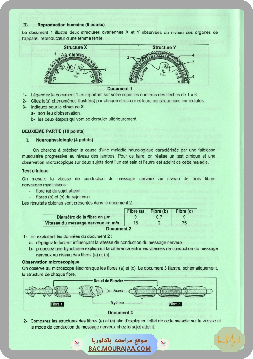 telecharger Sujet_principale_svt_Bac_2024_Section_math